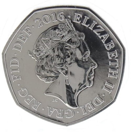 2016 50p Shield Coin from Royal Mint Set Very Rare BU 7 sided capsule ...