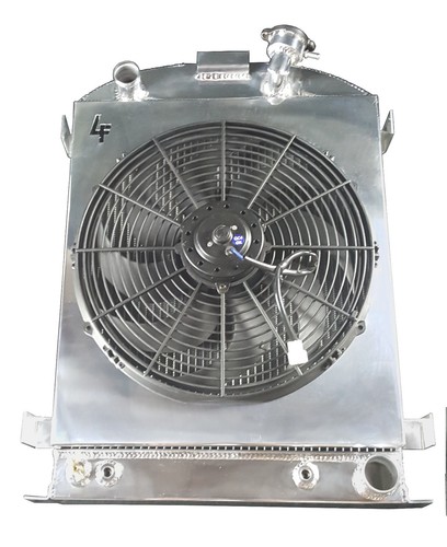 3 Row 1932 Ford High Boy Champion Radiator Shroud & 16" Fan Chevy Inlet ...