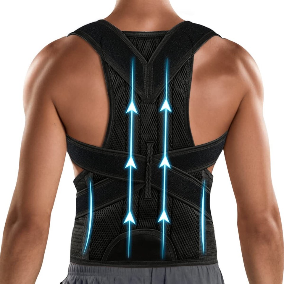 Posture Corrector Full Back Support Brace Clavicle Back Pain Relief Men ...