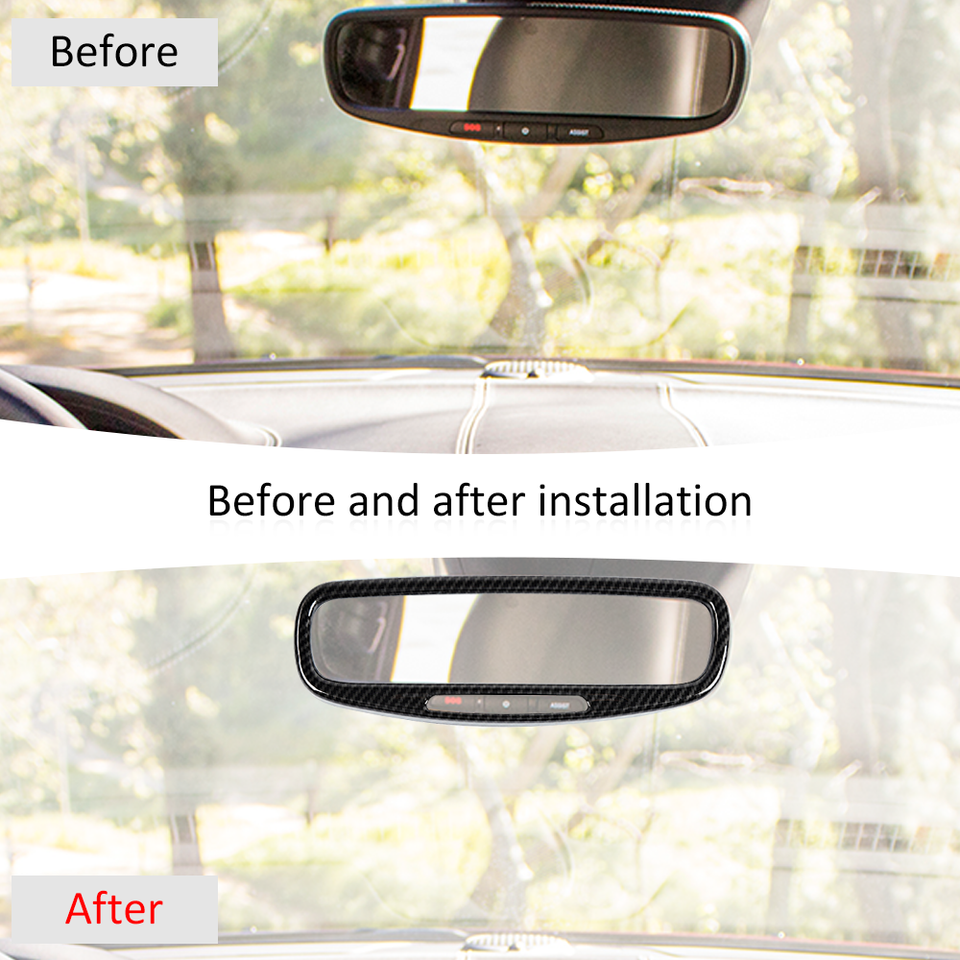 For Dodge Durango 2017+ Carbon Fiber Interior Rearview Mirror Cover ...