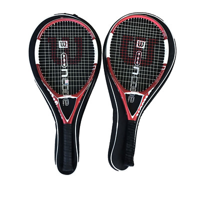 Lot of 2 WILSON NCODE N5 OVERSIZE TENNIS RACQUET #4 4" 1/2 #3 4" 3/8 w ...