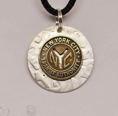 Pendant( New York City transit token ) coin rings too | eBay