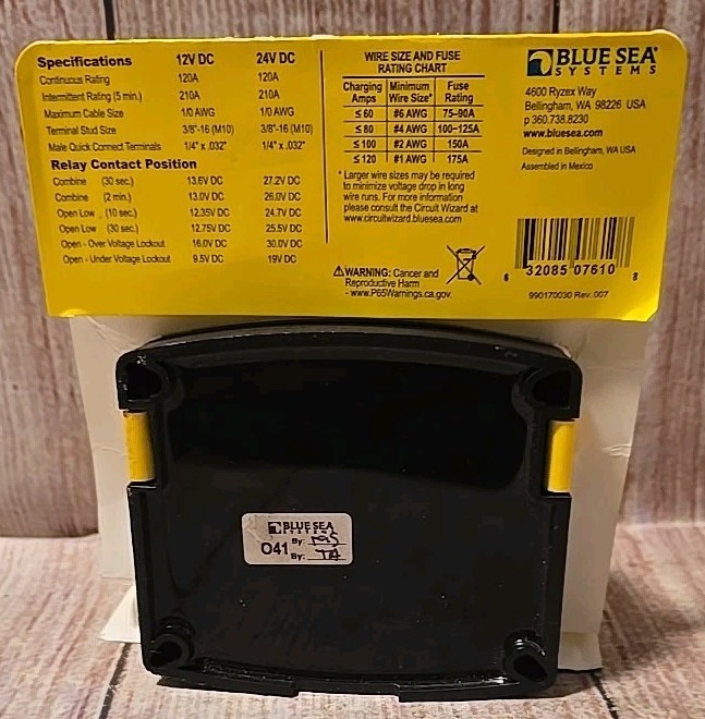 Blue Sea 7610 SI-ACR Automatic Charging Relay W/start Iso 12V 24V DC ...
