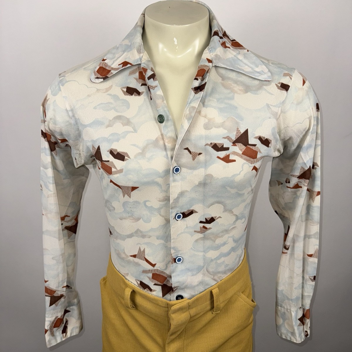 Butterfly Collar Shirt 1970s Mens Butterfly Collar Gem