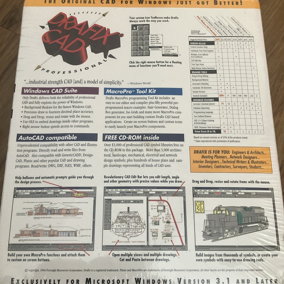 Drafix CAD Computer Aided Professional Software Windows 95 Sealed | eBay UK