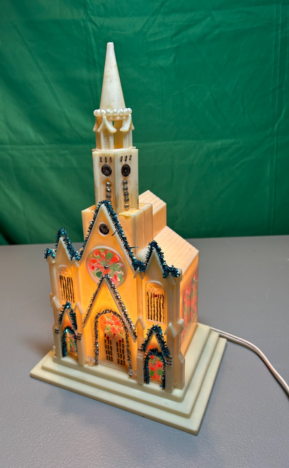 Vintage Raylite Electric C Lighted Musical Church Cathedral Hard ...