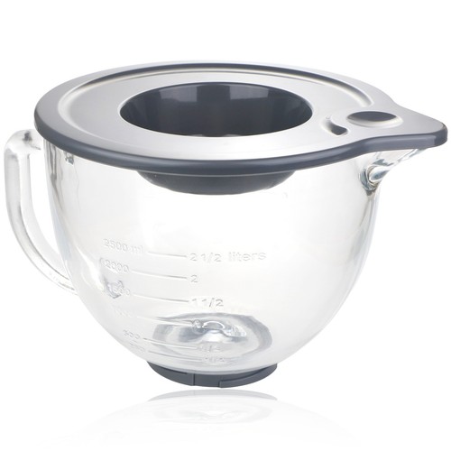 4.7L Glass Mixing bowl Jug for KitchenAid Stand Mixer K40 5KSM5GB + Lid ...