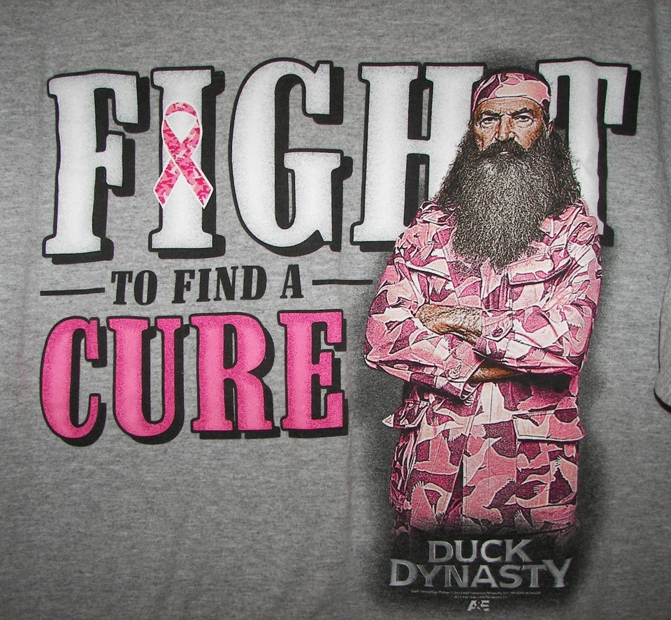 Duck Dynasty Tshirt Fight To Find A Cure Breast Cancer Heather Gray ...