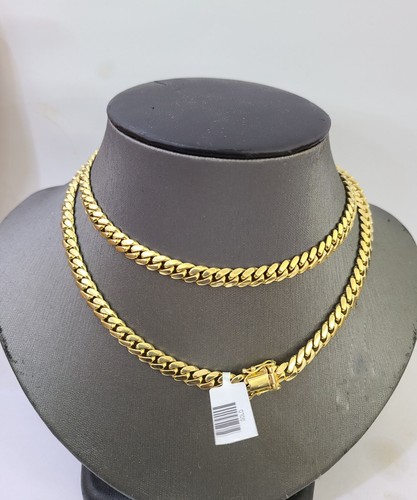 14k Gold Miami Cuban Link Chain Necklace 6mm 22" Box Lock REAL 14kt ...