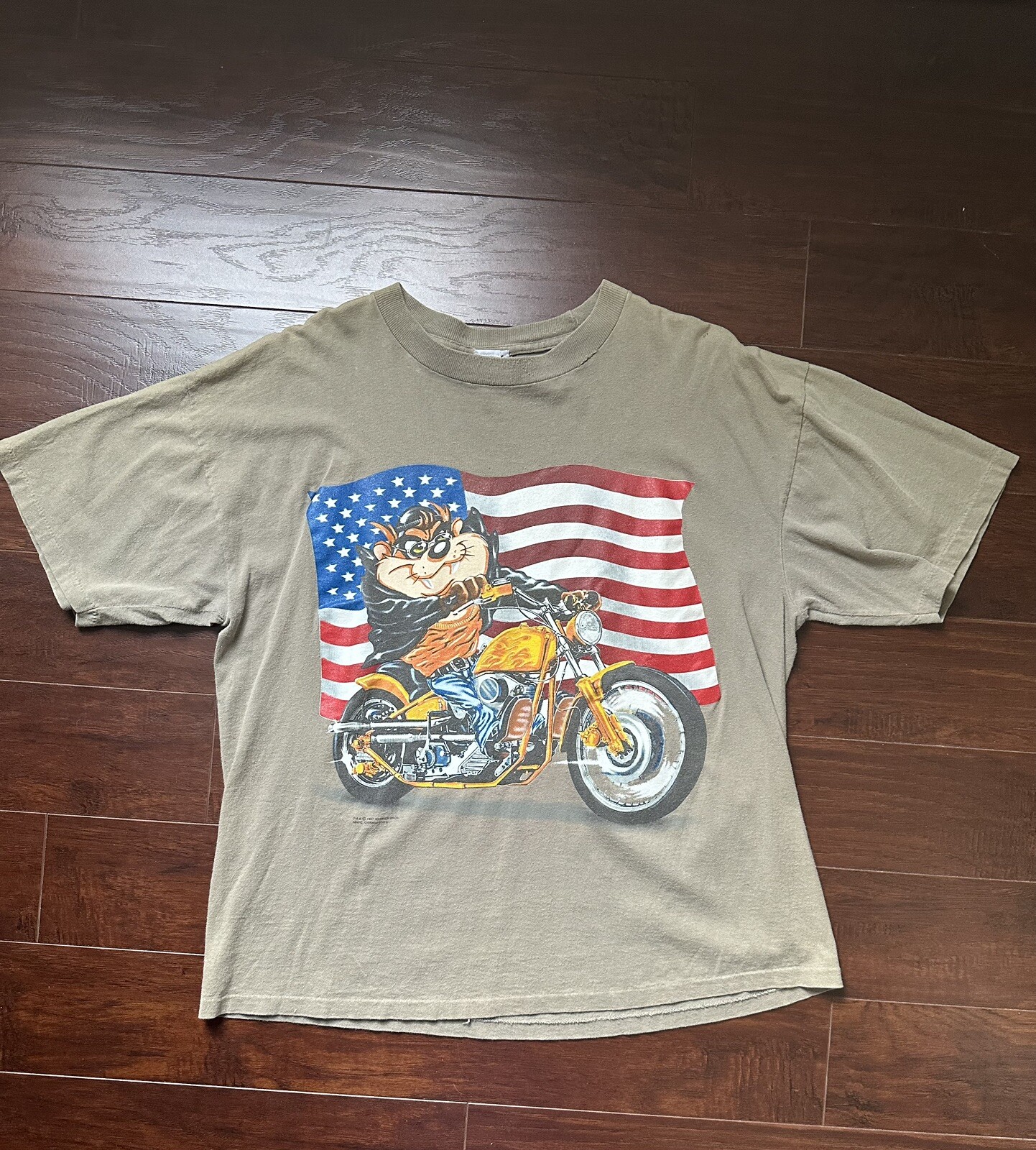 1997 Vintage Single Stitch Warner Bros Taz . Harley D… - Gem