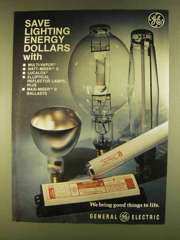 1980 General Electric Light Bulbs Ad - Multi-Vapor | eBay