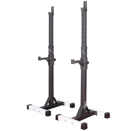 Adjustable Barbell Squat Power Rack Spotter Stands Weight Bench Gym ...