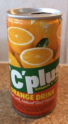 C'plus Orange 10oz. STRAIGHT STEEL PUSH TAB SODA POP CAN | eBay Australia