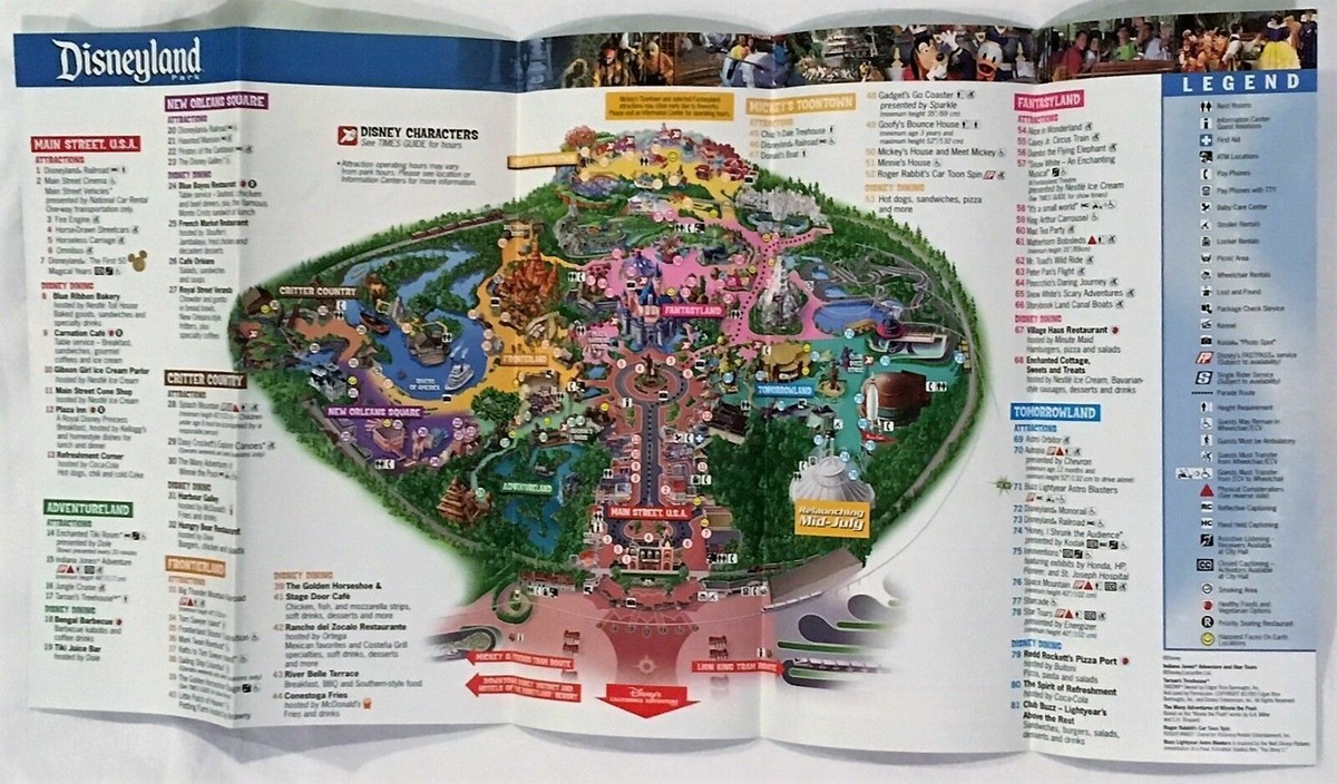 50th Anniversary Disneyland Park Map
