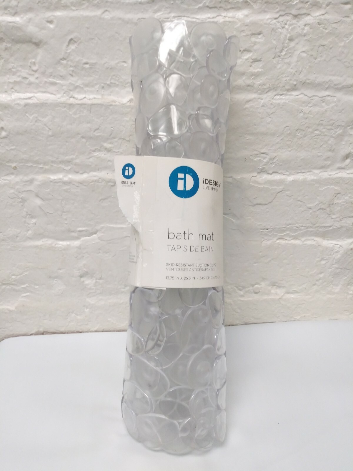 InterDesign 26-1/2 in. L x 13-1/2 in. W Clear Plastic Bath Mat ...