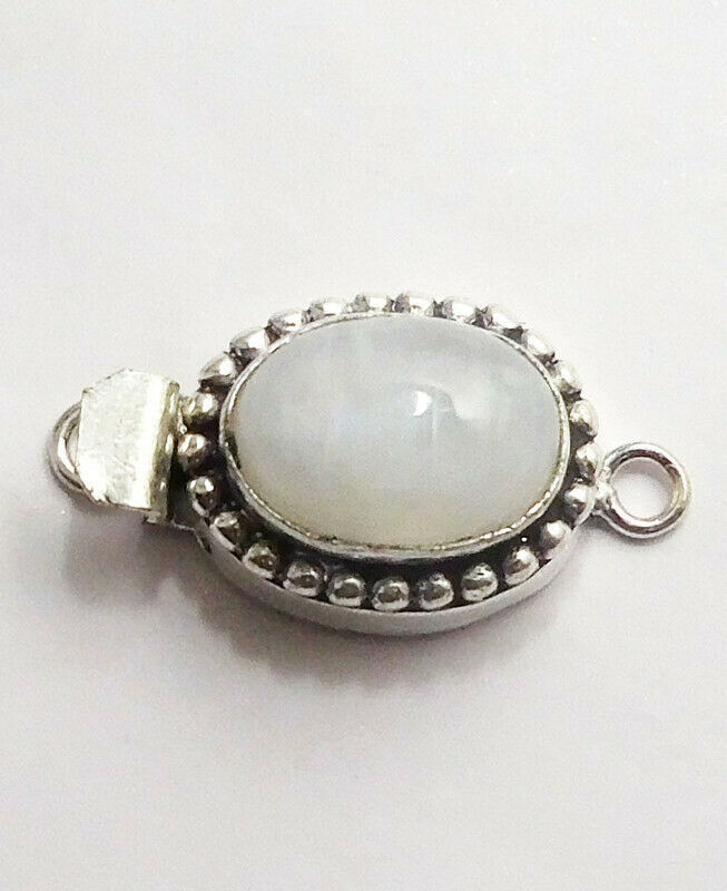 1 Pc Moonstone Gemstone Box Clasp 1 Strand Oxidized Silver Plated sr-25 ...