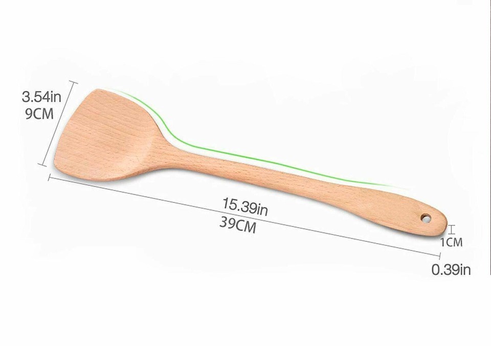 2pc Set Cooking Spoon Spatula Wooden Wok Cooking Utensils Kitchen ...