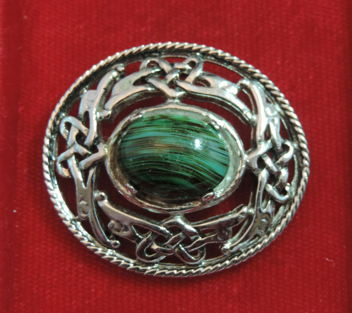 Signed DB Scotland Dawson Bowman Silver Celtic design Glass Agate ...
