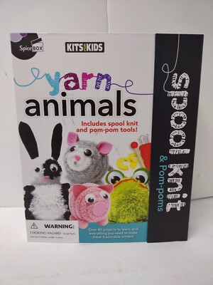 Spice Box Kits For Kids Yarn Animals Spool Knit & Pom-Poms | eBay