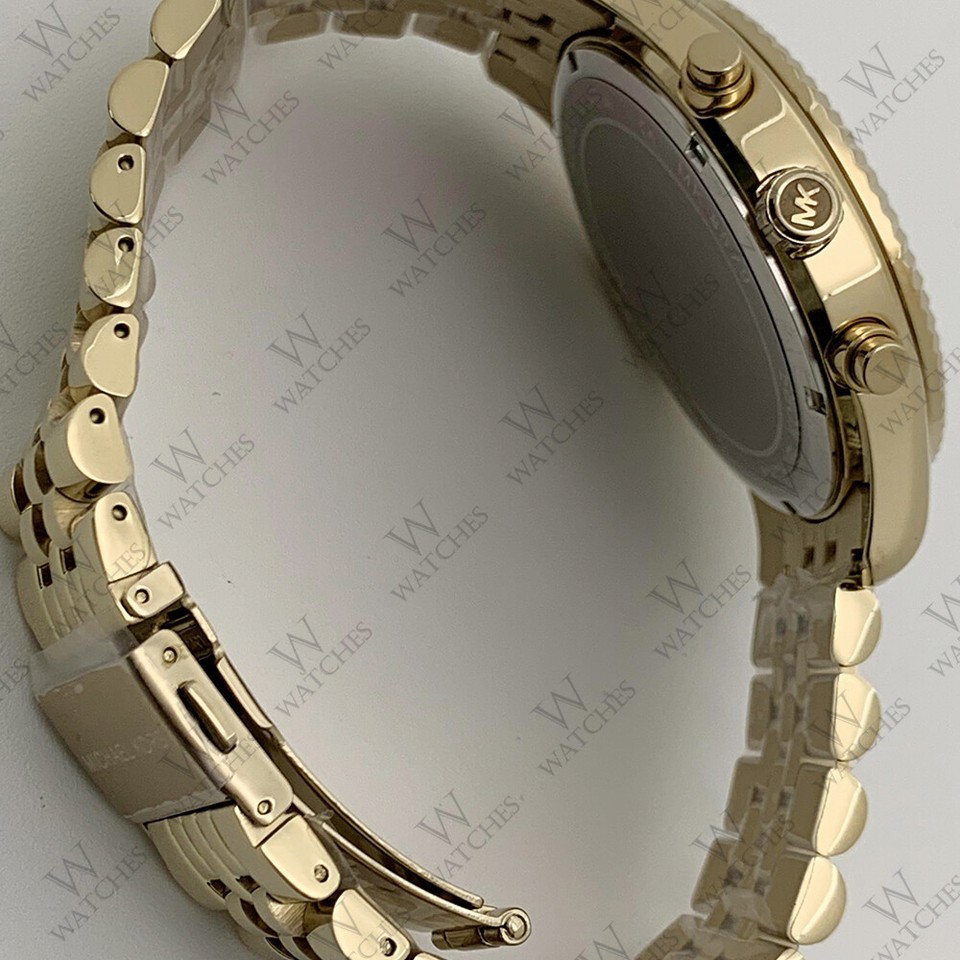 Michael Kors MK8579 Lexington Pavé Crystal Gold Bracelet Chronograph ...