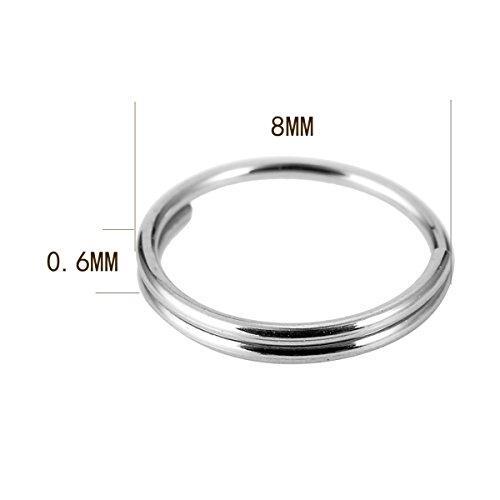 Valyria 500pcs Stainless Steel Silver Split Key Ring Finding 8mm(3/8 ...