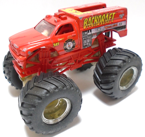 HOT WHEELS MONSTER JAM BACKDRAFT RED 1:64 DIECAST 3 1/2" MONSTER TRUCK ...