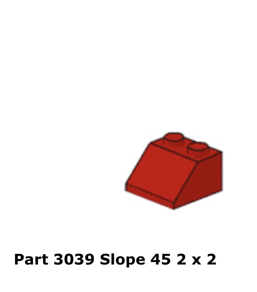 Lego 100 Pieces Red Slope 45° 2x2 Bulk part #3039 | eBay