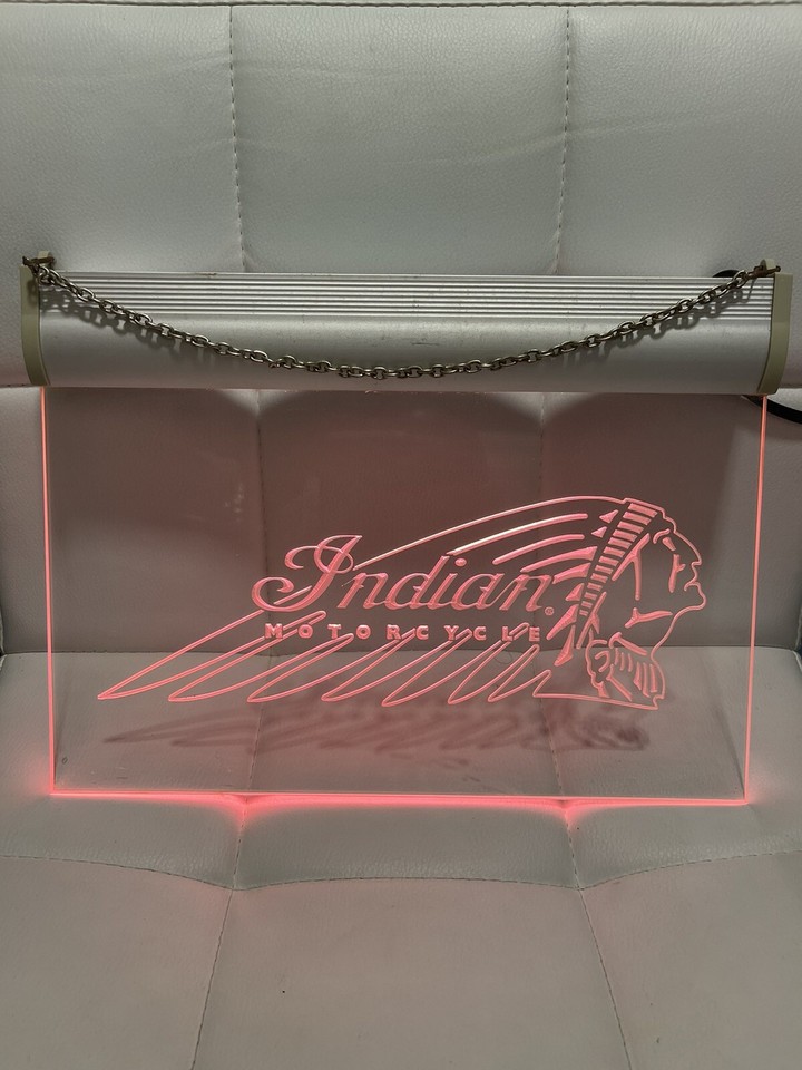 Indian Motorcycle Led neon Light Sign Man Cave Garage | eBay