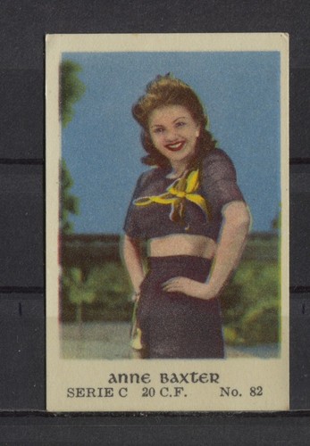 Anne Baxter Vintage Movie Film Star Trading Card 20th Century Fox C #82 ...