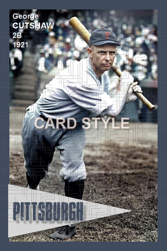 George Cutshaw - 1921 Pittsburgh Pirates - choose a size - colorized ...