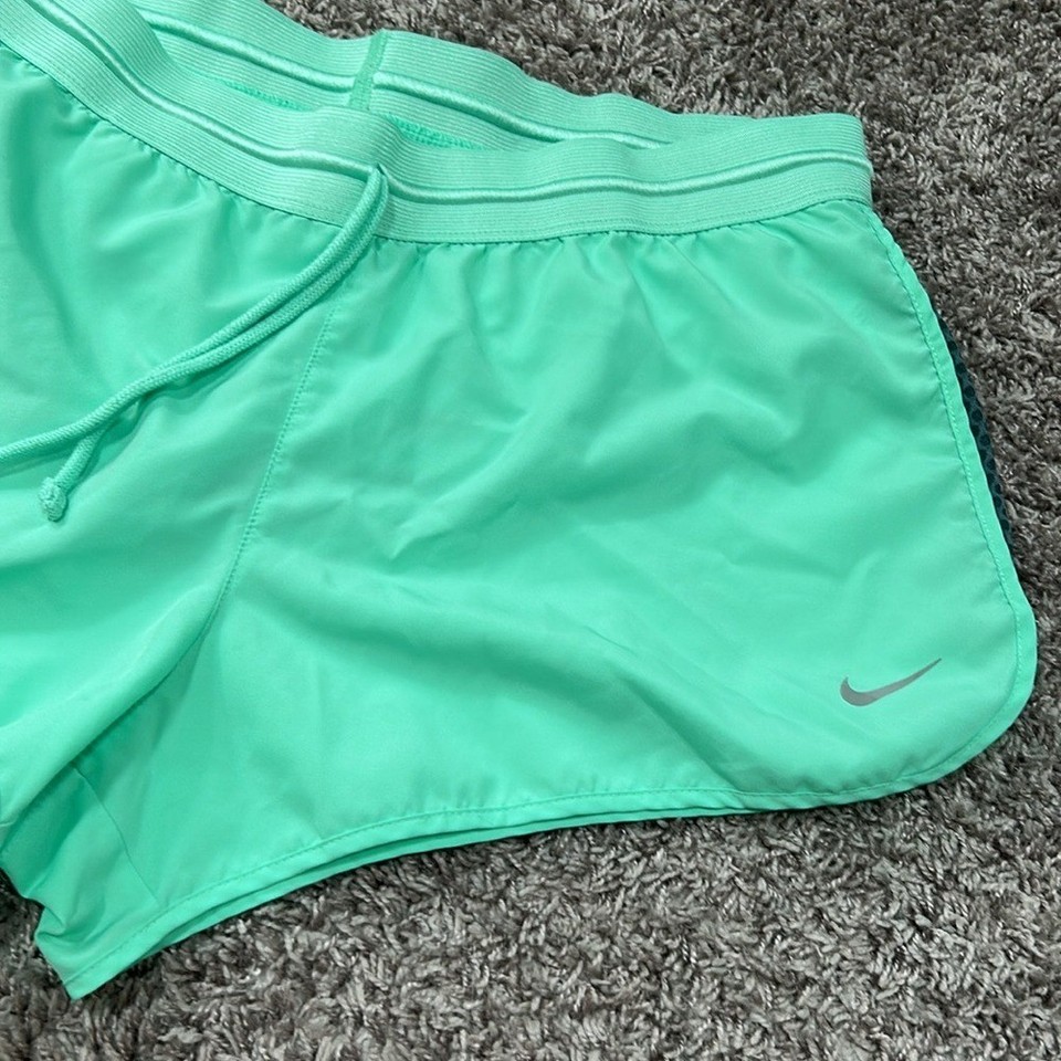 Nike Dri fit teal green medium running shorts lined women's | eBay