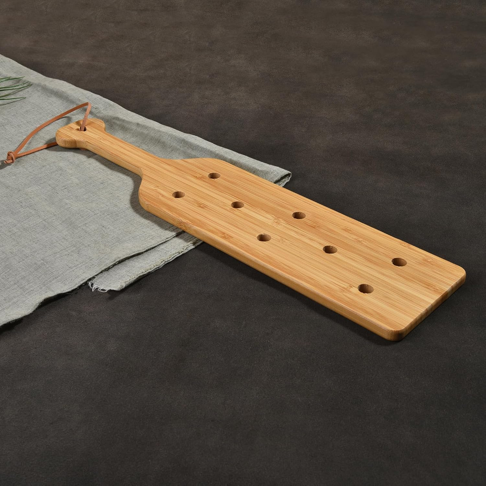 17" Large Bamboo Wood Paddle with Airflow Holes Lightweight Smooth ...
