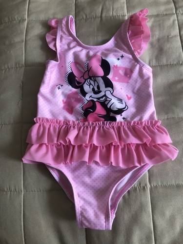 Baby Girl 9-12 months Disney Minnie Mouse Pink One Piece Swimming Suit ...