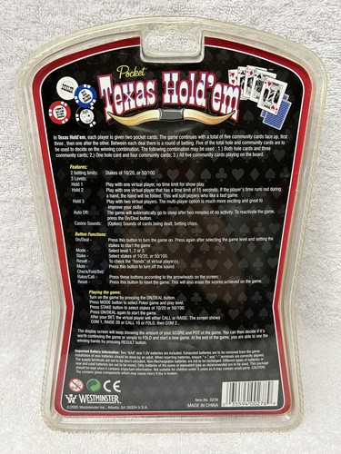 Pocket Texas Hold’’em Handheld 2005 Westminster Inc (NEW) | eBay