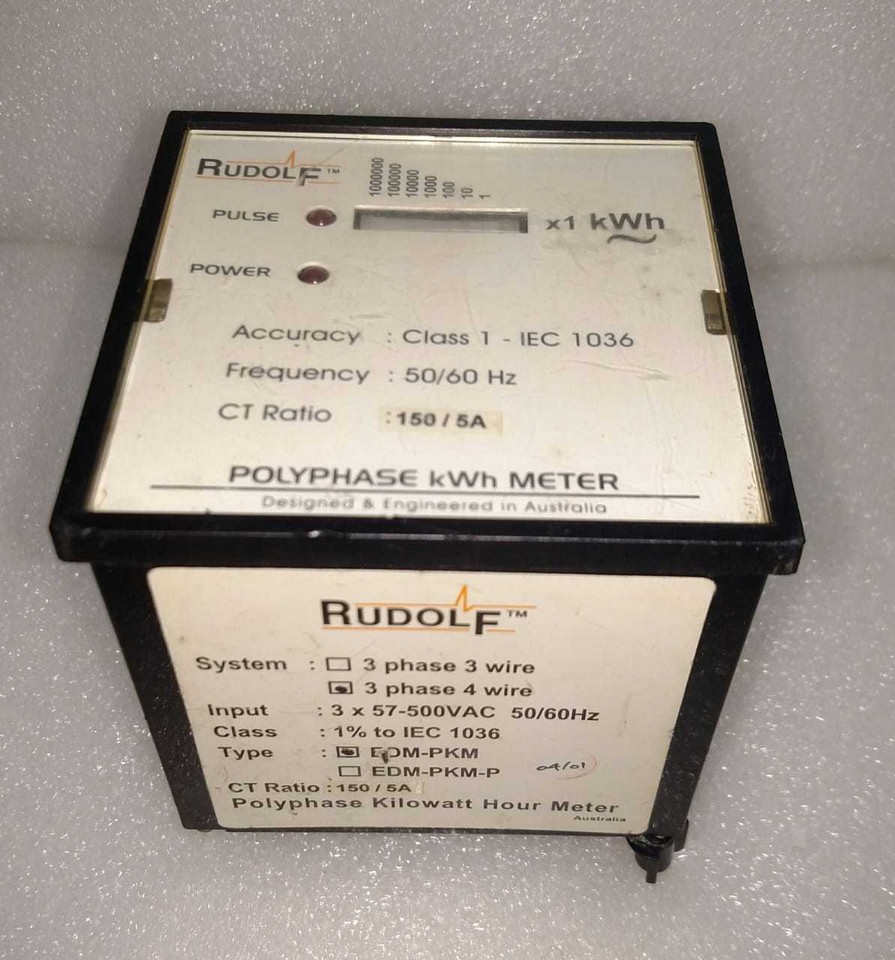 Rudolf EDM-PKM Polyphase Kilowatt Hour 3-Phase 4-Wire Meter x1 kWh 3x57 ...