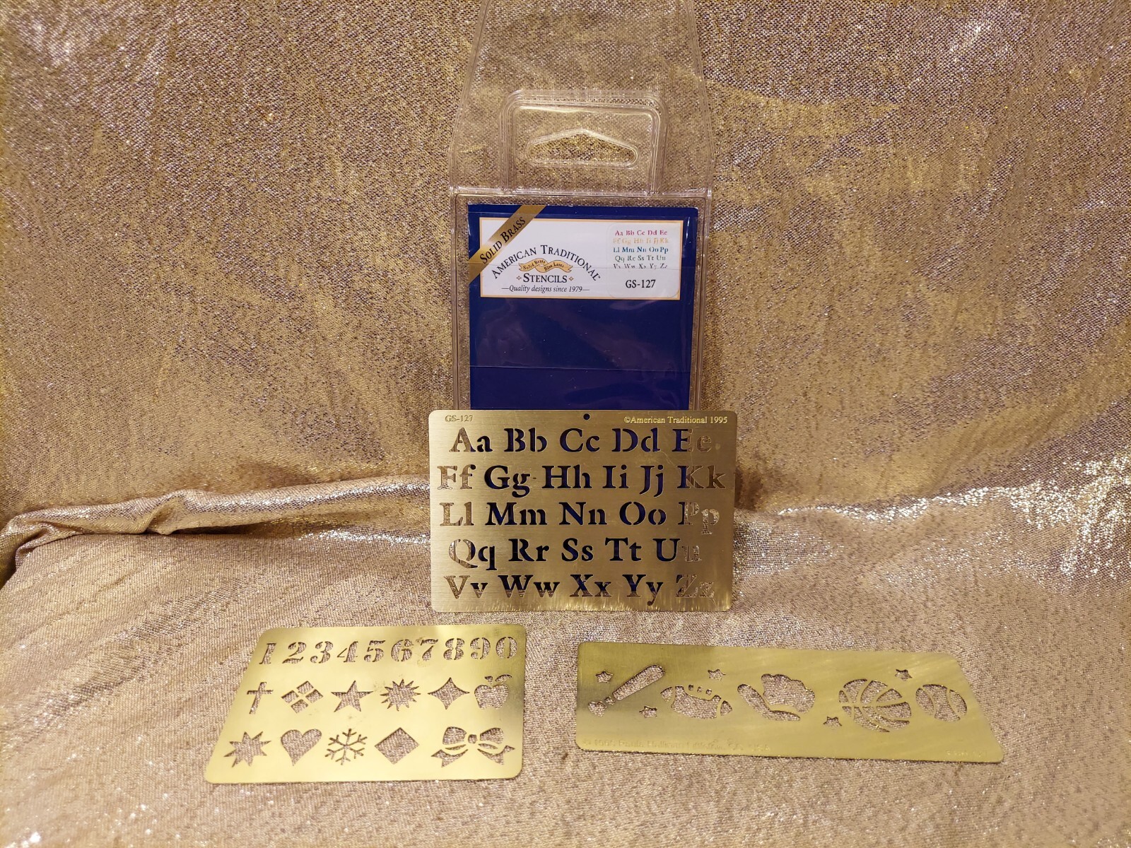 Lot of 3 Metal/Brass STENCILS Embossing Templates American Traditional ...
