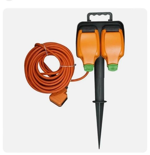 Masterplug 15m Extension Lead c/w 2 Gang IP54 Rated Weatherproof Socket ...