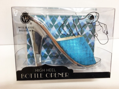 New Wild Eye Designs Silver & Metallic Blue High Heel Shoe Bottle ...