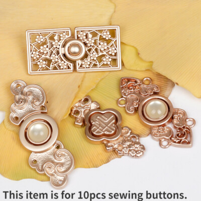 10Pcs Chinese Closure Buttons Metal Clasp Frog Buckle Fastener Sew ...