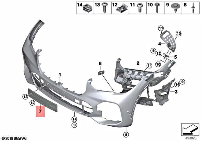 Genuine BMW X5 G05 X5 30dX 40iX 50iX Number Plate Carrier Front ...