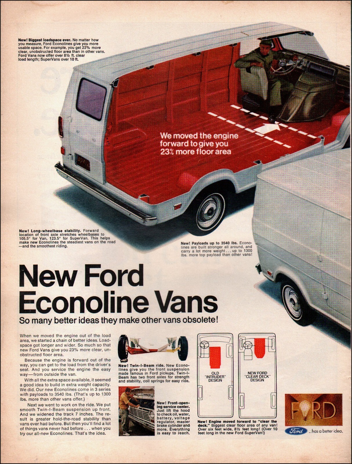 Print ad Ford Econoline Vans retro Auto White Vehicle 2-pgs 10/06/22 | eBay