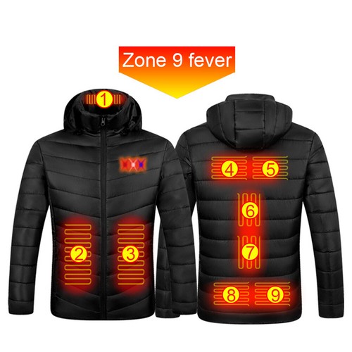 Coat Heated Jacket USB Electric Heating Pad Body Warmer Winter Warm Up ...