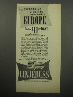 1955 Linjebuss Bus Ad - See everything on and off the beaten track in ...
