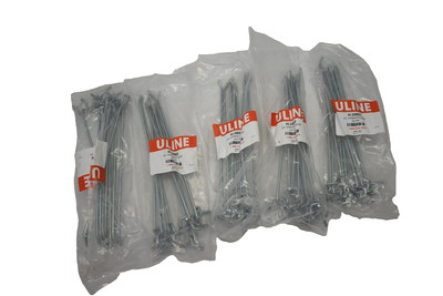 Lot of 50 ULine Straight Hooks For Pegboard 11" Zinc Plated 10/Pack H ...