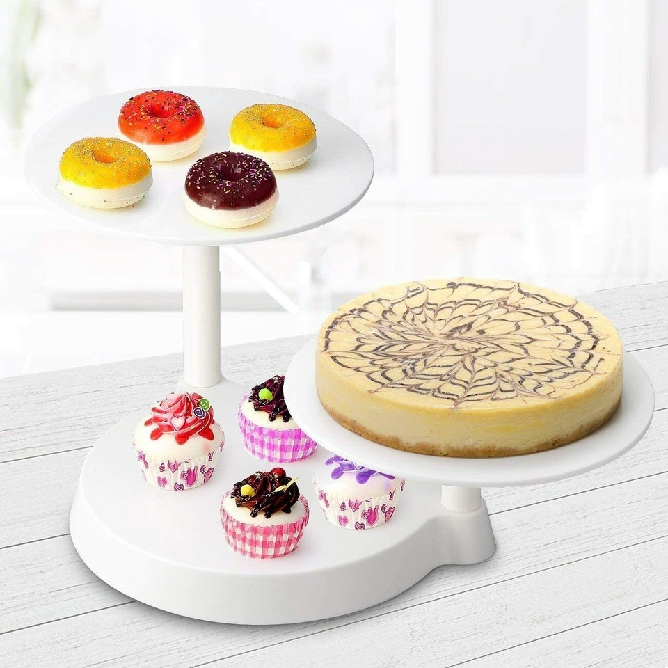 3 Tier White Round Cake Rack Food Display Stand Home Party Birthday ...