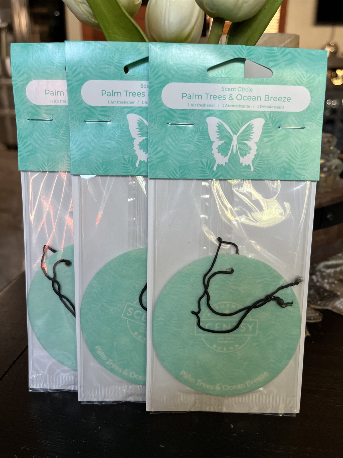 3 New Scentsy Scent Circle Hanging Car Air Freshener Palm Trees & Ocean ...