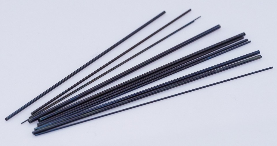 11 Assorted Tempered Blue Steel Wire Pivots Clock Repair Pivot Pinions ...