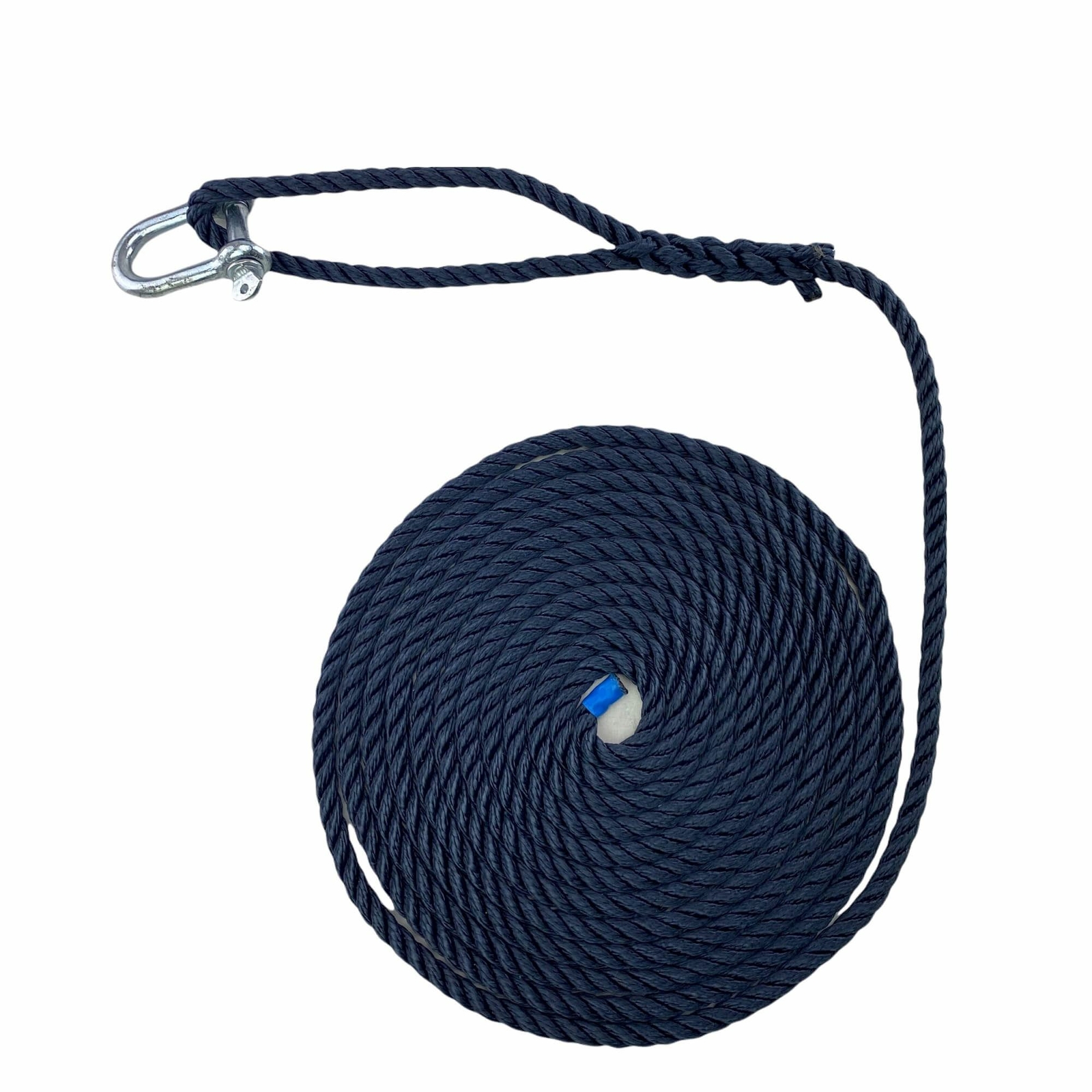 2 x 10mm Navy Blue Softline Mooring Ropes x 15m C/W 10inch Soft Eye ...