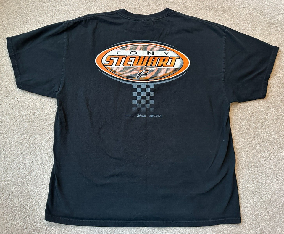 Tony Stewart NASCAR T Shirt/ Black Chase Authentics 100% Cotton Men’s ...