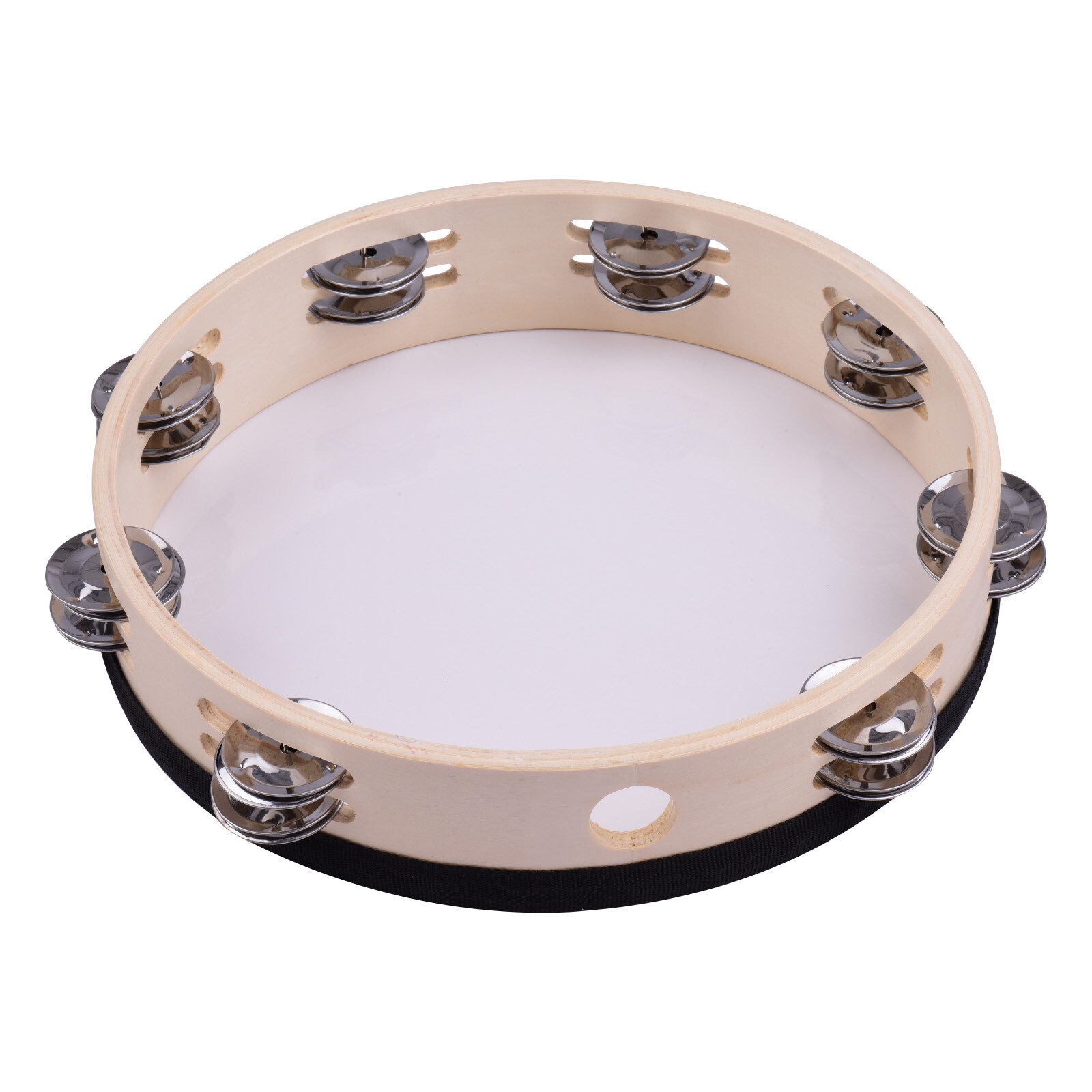 10 Inch Wooden Rdiant Tambourine Handbell Hand Drum with Row Z3E0 | eBay